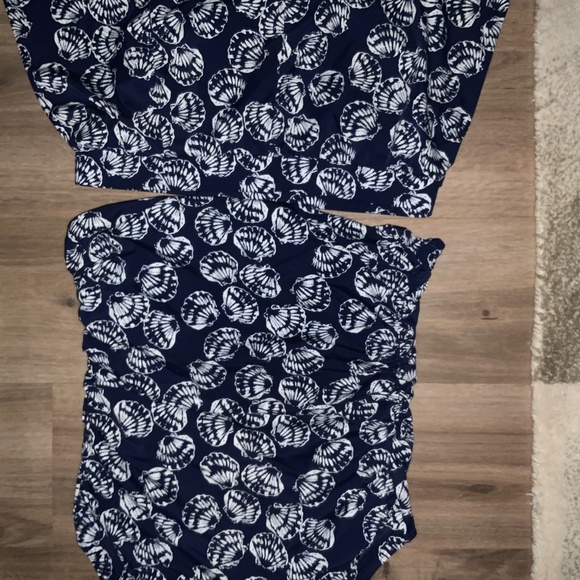 Talbots | Swim | Blue And White Shell Bathing Suit | Poshmark